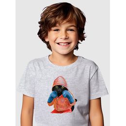 WOOOP Shirt "Boxing Cat Black" in Grau - 58% | Gr&ouml;&szlig;e 140 | Kinder-oberteile
