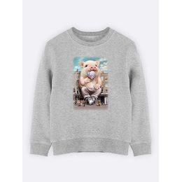 WOOOP Sweatshirt "Pig attack" in Grau - 64% | Gr&ouml;&szlig;e 116 | Kinder-sweatshirts-jacken