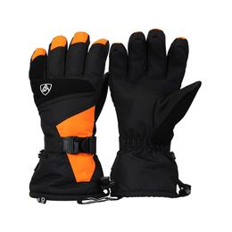 Peak Mountain Ski-/ Snowboardfingerhandschuhe "Mister" in Schwarz/ Orange - 43% | Gr&ouml;&szlig;e M/L | Herren-handschuhe