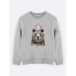 WOOOP Sweatshirt "Festival Bear" in Grau - 59% | Gr&ouml;&szlig;e 104 | Kinder-sweatshirts-jacken