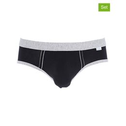 COTONELLA 2er-Set: Slips in Grau/ Blau/ Schwarz - 45% | Gr&ouml;&szlig;e L | Herren-waesche