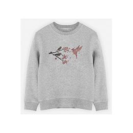 WOOOP Sweatshirt "Blossom bird" in Grau - 62% | Gr&ouml;&szlig;e 116 | Kinder-sweatshirts-jacken