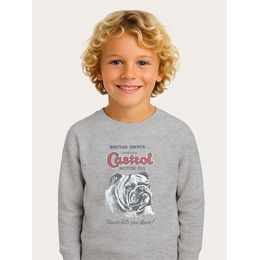 WOOOP Sweatshirt "Castrol British Owned" in Grau - 59% | Gr&ouml;&szlig;e 128 | Kinder-sweatshirts-jacken