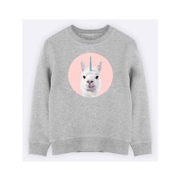 WOOOP Sweatshirt "Alpaca Unicorn" in Grau - 59% | Gr&ouml;&szlig;e 152 | Kinder-sweatshirts-jacken