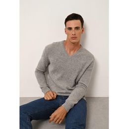 Just Cashmere Kaschmir-Pullover "Nathan" in Grau - 62% | Gr&ouml;&szlig;e L | Herren-plussize