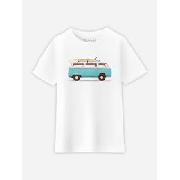 WOOOP Shirt "Blue Van" in Wei&szlig; - 58% | Gr&ouml;&szlig;e 152 | Kinder-oberteile