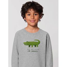 WOOOP Sweatshirt "Snappy" in Grau - 62% | Gr&ouml;&szlig;e 128 | Kinder-sweatshirts-jacken