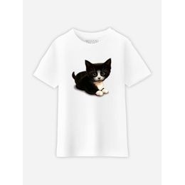 WOOOP Shirt "Cute Cat" in Wei&szlig; - 58% | Gr&ouml;&szlig;e 152 | Kinder-oberteile