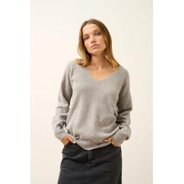 Just Cashmere Kaschmir-Pullover "Birse" in Hellgrau - 57% | Gr&ouml;&szlig;e S | Damen-pullover-cardigans