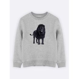 WOOOP Sweatshirt "Black Lion" in Grau - 61% | Gr&ouml;&szlig;e 128 | Kinder-sweatshirts-jacken