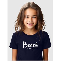 WOOOP Shirt "Beach please" in Dunkelblau - 58% | Gr&ouml;&szlig;e 116 | Kinder-oberteile