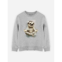 WOOOP Sweatshirt "Sloth Meditate" in Grau - 64% | Gr&ouml;&szlig;e 116 | Kinder-sweatshirts-jacken