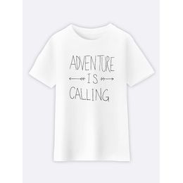 WOOOP Shirt "Adventure is Calling" in Wei&szlig; - 58% | Gr&ouml;&szlig;e 116 | Kinder-oberteile
