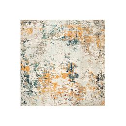Safavieh Kurzflor-Teppich "Madison" in Orange/ Blau/ Creme - 45% | Gr&ouml;&szlig;e 122x122 cm |