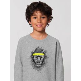 WOOOP Sweatshirt "Hipster Lion" in Grau - 59% | Gr&ouml;&szlig;e 128 | Kinder-sweatshirts-jacken
