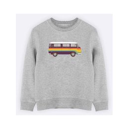 WOOOP Sweatshirt "Rainbow Van" in Grau - 61% | Gr&ouml;&szlig;e 104 | Kinder-sweatshirts-jacken