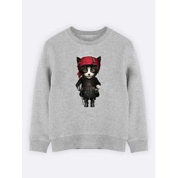 WOOOP Sweatshirt "Pirate Cat" in Grau - 62% | Gr&ouml;&szlig;e 104 | Kinder-sweatshirts-jacken