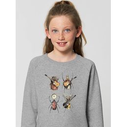 WOOOP Sweatshirt "Beetles" in Grau - 61% | Gr&ouml;&szlig;e 128 | Kinder-sweatshirts-jacken