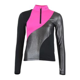 Peak Mountain Funktionslongsleeve in Silber/ Schwarz/ Pink - 59% | Gr&ouml;&szlig;e L | Damen-outdoor-tops-shirts
