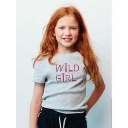 WOOOP Shirt "Wild girl" in Grau - 58% | Gr&ouml;&szlig;e 92 | Kinder-oberteile