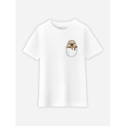WOOOP Shirt "Pocket Sloth" in Wei&szlig; - 58% | Gr&ouml;&szlig;e 152 | Kinder-oberteile