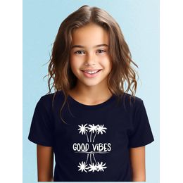 WOOOP Shirt "Good vibes" in Dunkelblau - 58% | Gr&ouml;&szlig;e 140 | Kinder-oberteile