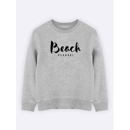 WOOOP Sweatshirt "Beach please" in Grau - 59% | Gr&ouml;&szlig;e 152 | Kinder-sweatshirts-jacken