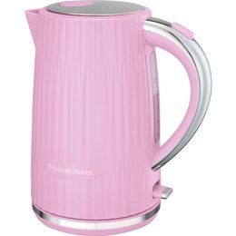 Russell Hobbs Wasserkocher Wasserkocher, Hellrosa, Kunststoff, 1,7 L, 16x25x22.5 cm, Gr&uuml;ner Punkt, kabellos, automatische Abschaltung, 360&deg;-Sockel, weit aufklappbarer Deckel, herausnehmbarer Filter, Beleuchtung, K&uuml;chenger&auml;te, Wasserkocher