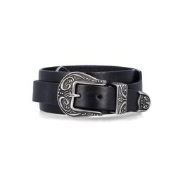 Golden Goose Deluxe Brand Golden Goose G&uuml;rtel - Golden Goose Black Washed Leather Belt - Gr. 80 - in Schwarz - f&uuml;r Damen