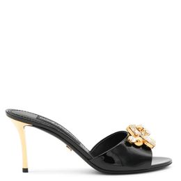Dolce & Gabbana Dolce&Gabbana Sandalen - Black Crystal-Detail Sandals - Gr. 36 (EU) - in Schwarz - f&uuml;r Damen