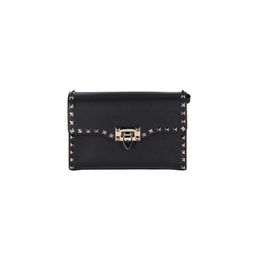 Valentino Garavani Hobo Bags - Rectangular Crossbody Bag In Black Hammered Leathe - Gr. unisize - in Schwarz - f&uuml;r Damen