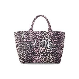 Ganni Shopper & Totes - Leopard Print Sequin Xxl Tote Bag With Sturdy Hand - Gr. unisize - in Grau - f&uuml;r Damen