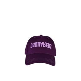 Dsquared2 Caps & M&uuml;tzen - Deep Purple Cotton Cap With Distressed Front - Gr. ONE SIZE - in Schwarz - f&uuml;r Damen