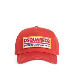 Dsquared2 Caps & M&uuml;tzen - Curved Brim Red Cap With Logo Patch And Adjustable - Gr. ONE SIZE - in Rot - f&uuml;r Damen