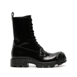 Diesel Stiefel - Polished Calf Leather Boots - Gr. 40 (EU) - in Schwarz - f&uuml;r Damen