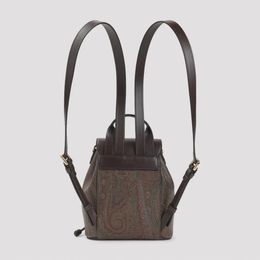 Etro Rucks&auml;cke - Paisley-Patterned Bucket Backpack Bag With Leather - Gr. unisize - in Grau - f&uuml;r Damen