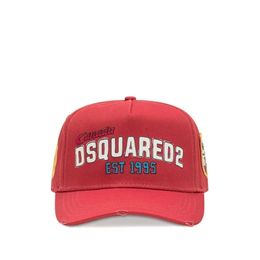 Dsquared2 Caps & M&uuml;tzen - Baseball Cap With Distressed Edges - Gr. ONE SIZE - in Rot - f&uuml;r Damen