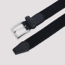 Kiton G&uuml;rtel - Refined Woven Calf Leather Kiton Belt - Gr. 95 - in Schwarz - f&uuml;r Damen