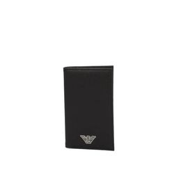 Emporio Armani Portemonnaies - Saffiano Leather Wallet With Eagle Emblem - Gr. unisize - in Schwarz - f&uuml;r Damen