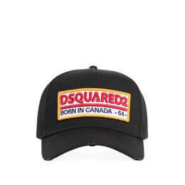 Dsquared2 Caps & M&uuml;tzen - Black Baseball Cap With Bold Patch And Adjustable - Gr. ONE SIZE - in Schwarz - f&uuml;r Damen
