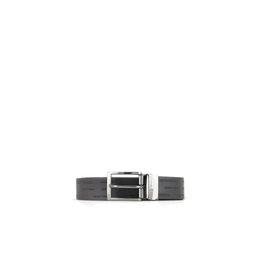 Emporio Armani G&uuml;rtel - Reversible Leather Belt With All-Over Logo Letteri - Gr. ONE SIZE - in Grau - f&uuml;r Damen