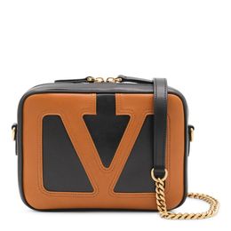Valentino Garavani Hobo Bags - Black And Brown Leather Crossbody Bag - Gr. unisize - in Orange - f&uuml;r Damen