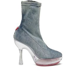 Diesel Stiefel - Ankle Boots In Blue Denim - Gr. 37 (EU) - in Grau - f&uuml;r Damen