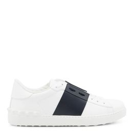 Valentino Garavani Low-Top Sneaker - White And Blue Leather Open Sneakers - Gr. 40 (EU) - in Wei&szlig; - f&uuml;r Damen