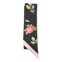 Dolce & Gabbana Dolce&Gabbana T&uuml;cher & Schals - Silk Scarf With Pointed Hem And Floral Print - Gr. unisize - in Schwarz - f&uuml;r Damen