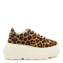 Casadei Low-Top Sneaker - Leopard Leather Nexus Sneakers - Gr. 35 (EU) - in Wei&szlig; - f&uuml;r Damen