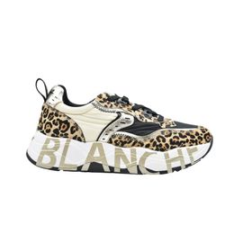 Voile Blanche Low-Top Sneaker - Lace-Up Low Shoes In Leopard Platinum - Gr. 38 (EU) - in Wei&szlig; - f&uuml;r Damen