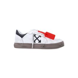 Off-White Low-Top Sneaker - Vintage Calfskin Leather Low-Top Sneakers With Ico - Gr. 45 (EU) - in Wei&szlig; - f&uuml;r Damen