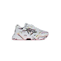 Dolce & Gabbana Dolce&Gabbana Low-Top Sneaker - Daymaster Sneakers With Hand-Painted Accents - Gr. 38 (EU) - in Wei&szlig; - f&uuml;r Damen