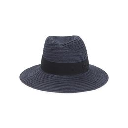 MAISON MICHEL Caps & M&uuml;tzen - Woven Fedora Hat With Textured Finish And Signatur - Gr. M - in Grau - f&uuml;r Damen
